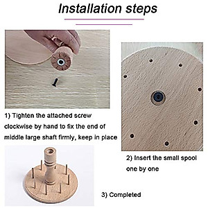 Kelendle 8 Spool Portable Wooden Bobbin Holder Stand Thread Rack Holder Thread Organizer Rack