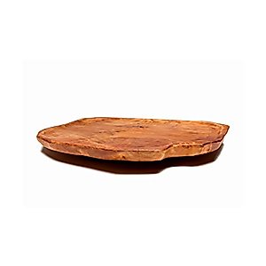 Driini Premium Handmade Root Wood Lazy Susan Turntable Organizer - Rustic Wooden Serving Platter Cheese Board (12")