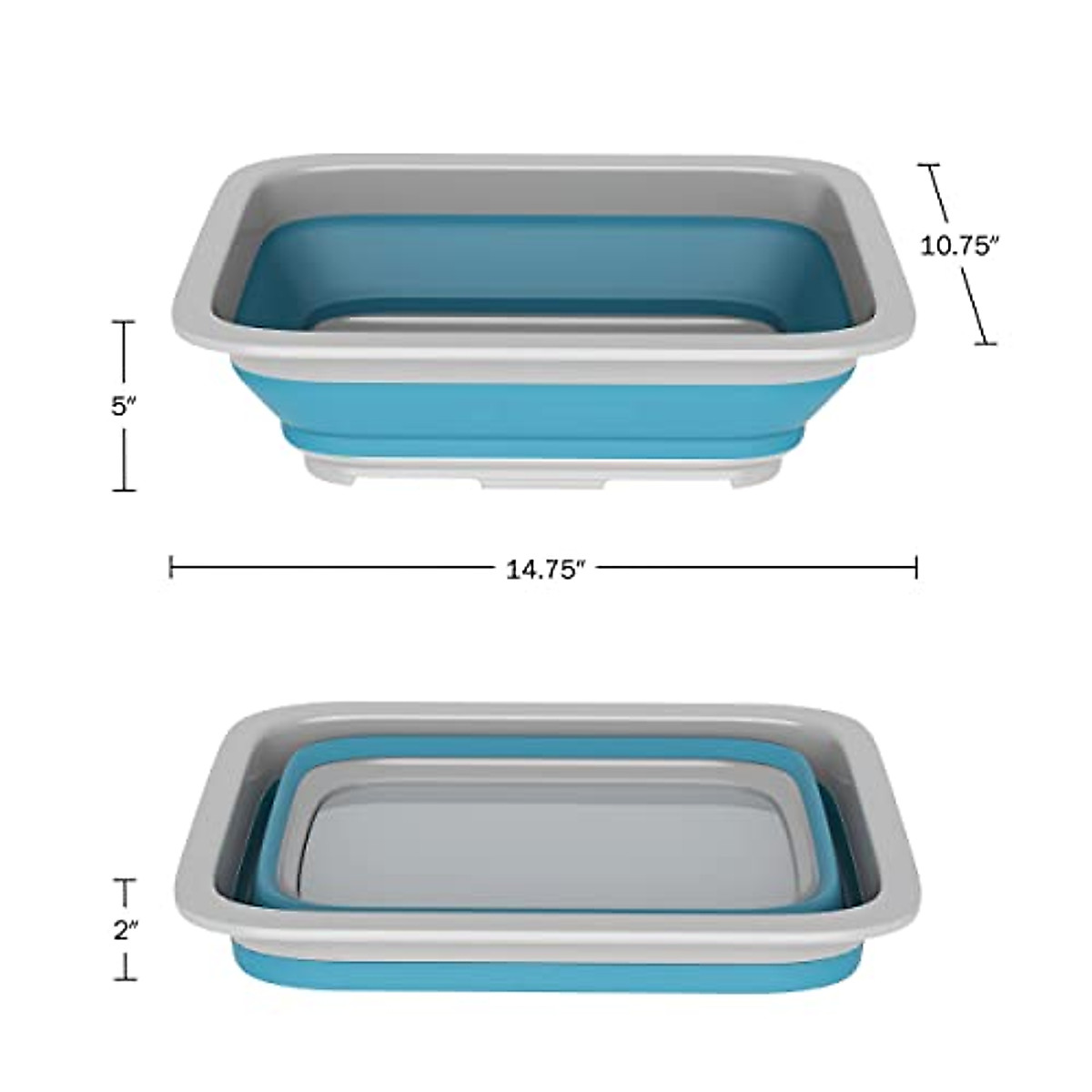 Wakeman Set of 2 Multipurpose Multiuse Wash Bin, Large, Blue