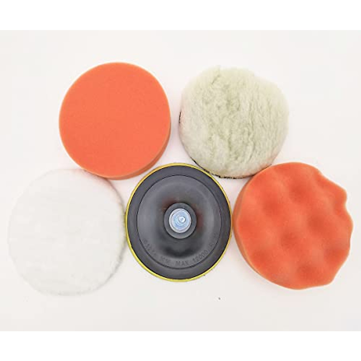 Drill polishing kit 5 inch Polishing Pad Kit Wool Polishing Pads Sponge Pads Polishing Buffer 6-Piece Set with M10 Drill Adapter
