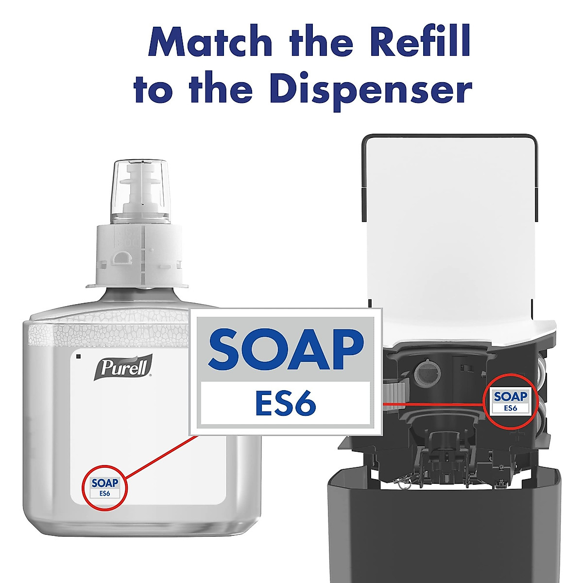 PURELL Brand HEALTHY SOAP Foam, Fresh Scent, 1200 mL Refill for PURELL ES6 Automatic Soap Dispenser (Pack of 2) - 6477-02 - Manufactured by GOJO, Inc.