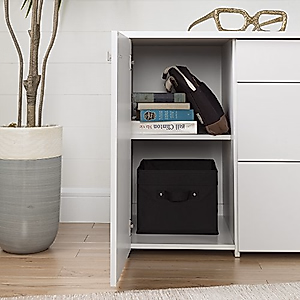 South Shore 1-Door Office Storage Unit with File Drawer, Pure White