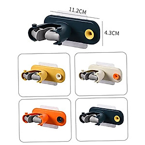 TOGEVAL 4pcs Wall Mounted Mop Hanger Cleaning Tools Organizer Wall Mount Clothing Rack Broom Hook Broom Hanger Organizer Garage Utility Rack Broom Holder Wall Mount Self Adhesive Yellow