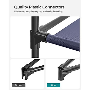 SONGMICS Closet Wardrobe, Portable Closet for Bedroom, Clothes Rail with Non-Woven Fabric Cover, Clothes Storage Organizer, 59 x 17.7 x 69 Inches, 12 Compartments, Dark Blue ULSF003I02