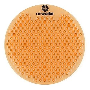 AirWorks AWSFUS231-BX Splash Free Urinal Screen, Citrus Grove, Light 0.22 lb., 8" Height, 6" Width, Orange (Pack of 10)