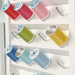 Sauder Craft Pro Series Wall Mounted Pegboard with Thread Storage, White Finish