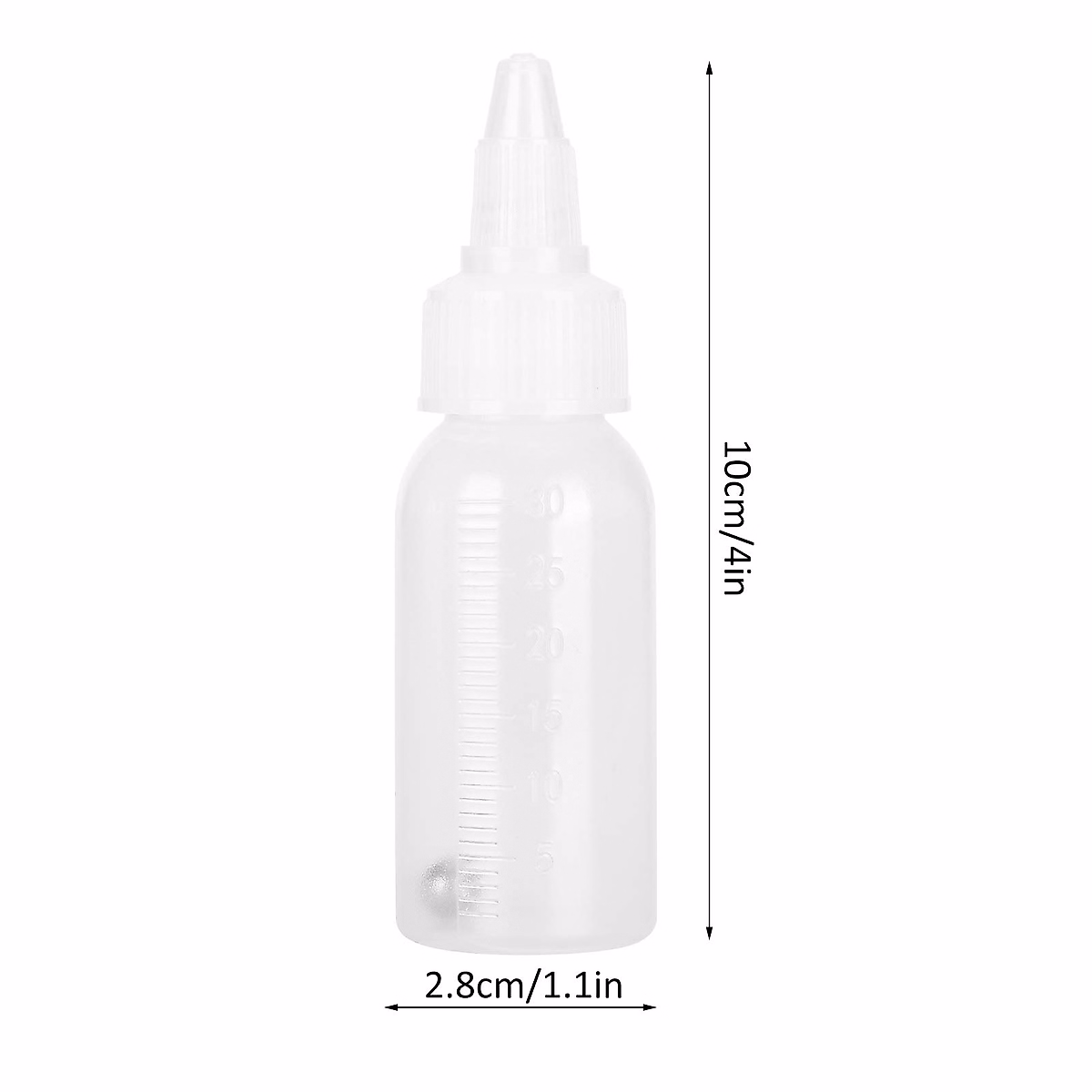 10Pcs Empty Airbrush Bottles, 30ml Paint Storage Bottles Replacement Jars with Scale