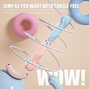JGM Jump Rope for Kids - Adjustable Tangle-Free Rope Skipping Rope with Soft Beaded Segment for Fitness Workout Exercise 9.2 Ft