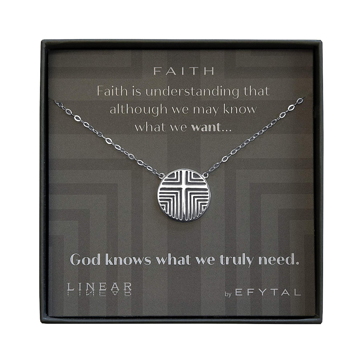 EFYTAL Religious Gifts for Women, 925 Sterling Silver Faith Cross Necklace for Women, Confirmation Gifts for Teenage Girl, Christian Gifts for Women, Spiritual Gifts for Women, Inspirational Gifts