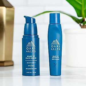 Oars + Alps Wake Up Eye Roller and Eye Depuffer, Dermatologist Tested Skin Care Infused with Caffeine and Aloe Vera, TSA Friendly, 0.5 Oz