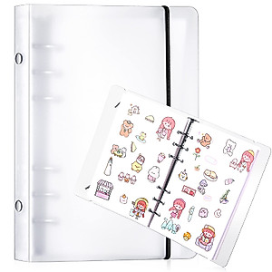Spakon Sticker Collecting Album Sheets Reusable Sticker Book Sticker Collection Accessories for Collecting Back to School Gifts, A6/A5(A5, 1 Piece)