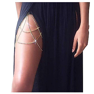 Sexy Rhinestone Leg Chain Body Chain Jewelry Thigh Leg Chain Bracelet Leg Jewelry for Party Beach Accessories