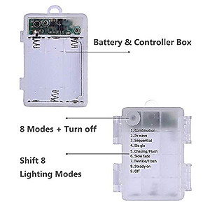 echsoari Battery Operated Net Lights, 100 LED Net Fairy Lights 8 Modes Remote Timer Dimmable Garden Patio Mesh Lighting for Bush Deck Fence Wall Party Wedding Christmas Decor (Warm White)