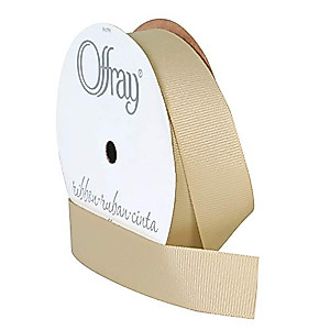 Berwick Offray 7/8" Grosgrain Ribbon, Natural Brown, 20 Yards