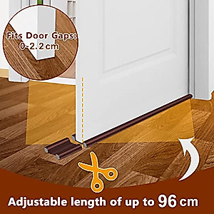 AOKON Door Draft Stopper 36 Inch Under Door Draft Noise Blocker Black Gap Stoppers Entry Door Draft Guard for Bottom of Doors Adjustable Twin Door Draft - Brown