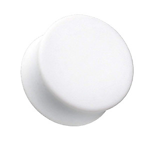 Covet Jewelry Soft Touch Silicone Coated Solid Double Flared Ear Gauge Plug (3/4" (19mm), White)