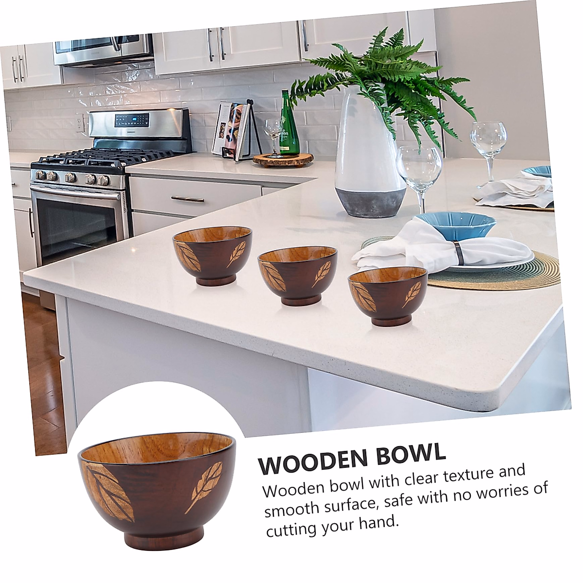 Garneck 1pc Leaves Wooden Bowl Wooden Salad Wooden Dishes Wooden Eating Bowl Wooden Bowls for Food Japanese Noodle Bowl Decorative Food Serving Bowl Japanese-style Jujube Wood Udon Noodle