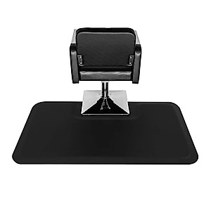 OmySalon 1/2'' Thick Anti Fatigue Mat for Hairstylist Standing, 3'x5' Barber Floor Matt with Square Cut Out for Salon Styling Chair, Hair Cutting Hairdressing Equipment