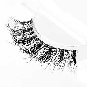 Arimika Clear Band Fluffy 3D Mink False Eyelashes- Round Wispy Natural Lashes with a Medium Dramatic Look