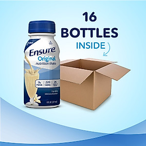 Ensure Original Nutrition Shake with 9g of Protein, Meal Replacement Shakes, Vanilla, 8 Fl Oz (Pack of 16)