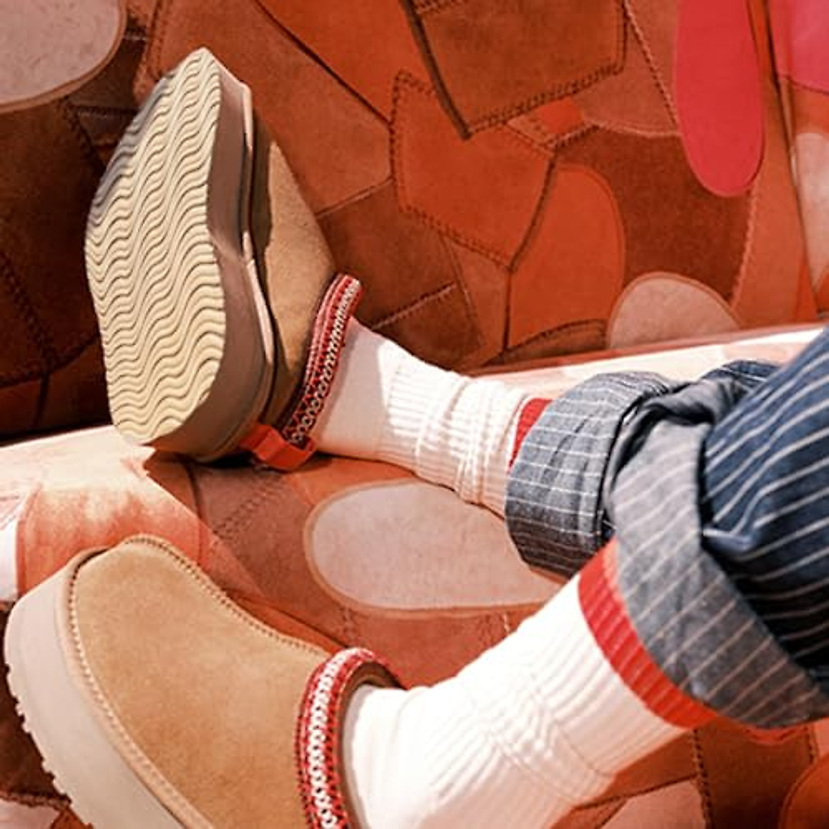 CCIMOK Women's Slippers Platform Mini Boots Short Ankle Boot Fur Fleece Lined Sneakers House slippers Anti-Slip Boot For Outdoor (Brown, Adult, Women, 7.5, Numeric, US Footwear Size System, Medium)