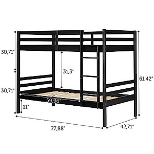 South Shore Induzy Industrial Bunk Beds, Matte Black,