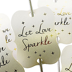 Summer-Ray 50 Shimmer White Gold Foil Hot Stamping Little Violin Wedding Sparkler Tags Let Love Sparkle