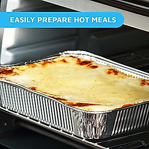 MontoPack Aluminum Foil Pans Half Size Roasting Chafing Pan | Bulk 10 Pack of 9x13 Tins for Cooking, Baking & Catering | Heavy Duty Disposable Cookware Steam Table Trays for Buffet & Food Prepping