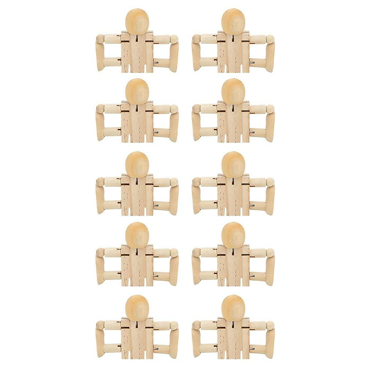 Wooden Robot, 10PCS Unfinished Wooden Robot Adjustable Figures Nature Bodies Joint Wooden Puzzle Building Craft Kit Wood People Shapes Figures for DIY Painting Arts Crafts (4.3x2.6x1.6in)