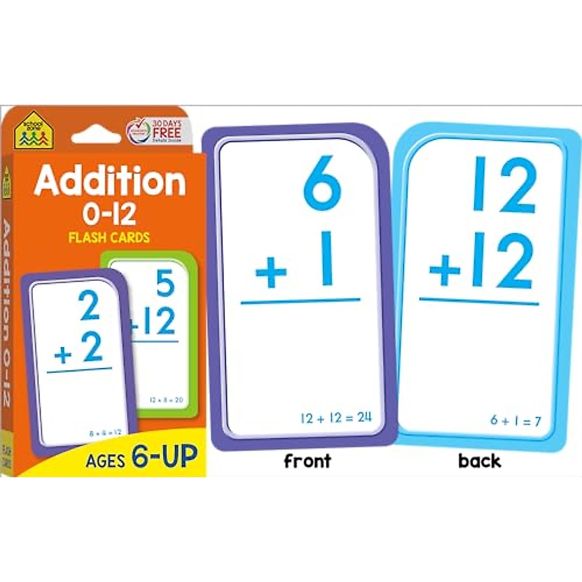 School Zone - Get Ready Flash Cards Addition & Subtraction 2 Pack - Ages 6 to 7, 1st Grade, 2nd Grade, Addition, Subtraction, Early Math, Problem-Solving, and More