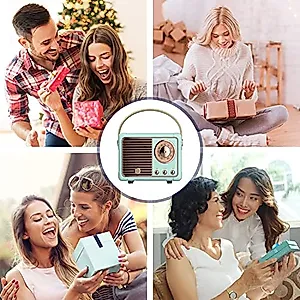 Baolira Vintage Retro Bluetooth Speaker Wireless Mini Speaker,Blue Speaker with Crystal Clear Stereo Sound Rich Bass, Retro Portable Speaker for iPhone,Android Devices and Tablet(Blue)