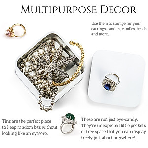 AVLA 24 Pack Candle Tins, 8 OZ Square Candle Jars with Lids, Metal Candle Containers, Empty Bulk Candy Storage Can Sets for DIY Candles, White Decorative Candle Making Supplies