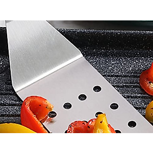 New Star Foodservice 38385 Plastic Handle Flexible Grill Turner/Spatula, Perforated, 14.5-Inch, Black