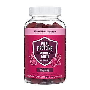 Vital Proteins Women's Multivitamin Gummy, B Vitamins, Antioxidants, and Essential Minerals, To Boost Energy, Support Metabolism, Immune Health, 45-Day Supply - 90ct, Raspberry Flavor