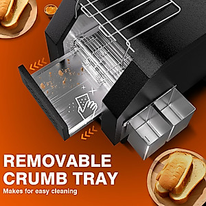 PYY Commercial Conveyor Toaster with Electric Stainless Conveyor, Heavy Duty Toaster for Restaurant Bun Bagel Bread (150 Slices/h Black)