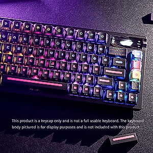 Keycaps PBT Keycap 117 Key Set for Mechanical Keyboards Multiple Color Styles English (US) Layout (Multicolor-Black)