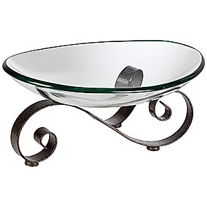 Kensington Hill Iron Scroll Stand with Oval Glass Bowl