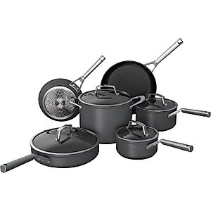 Ninja Foodi C39500 NeverStick Cookware Set 10 Piece Pots and Pans Non Stick Coating Kitchen Set Dishwasher & Oven Safe with Tempered Glass Lids
