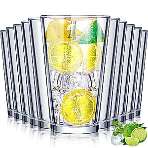 Inbagi 18 Pcs 16oz Highball Drinking Glasses Set Clear Glass Cups Crystal Bar Tall Pint Pub Beer Glasses Basics Tumbler Glassware for Kitchen Everyday Dinner Water Wine Iced Tea Juice Gifts