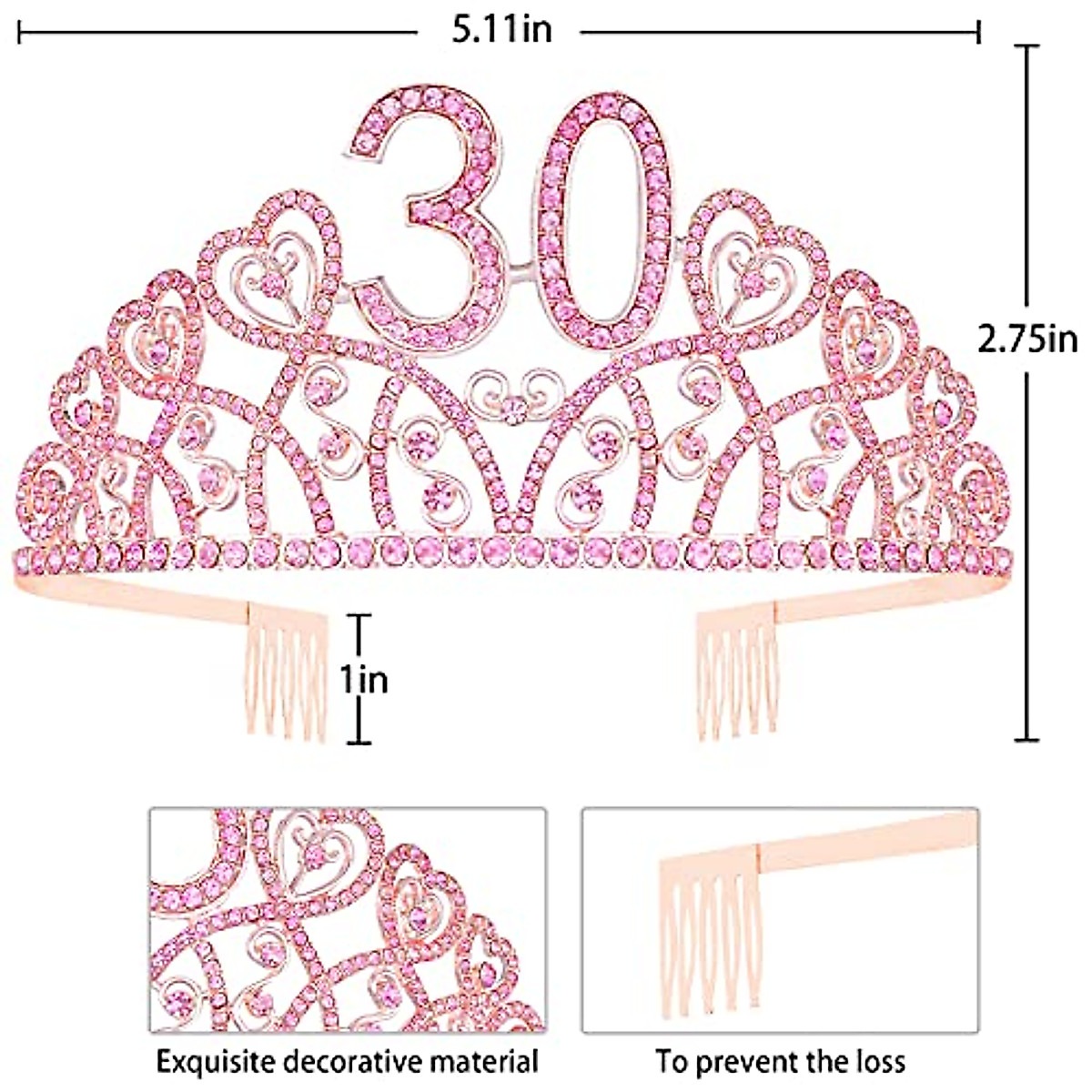 30th Birthday,30th Birthday Tiara and Sash,30 and Fabulous Sash,30th Bday Crown for Women,Gift for 30 Year Old Woman,30th Birthday Party Supplies,30th Birthday Decorations for Women,30th Bday Favor