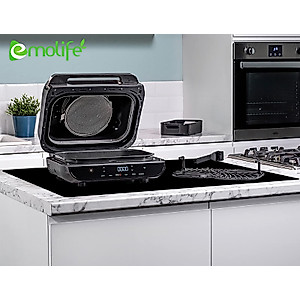 emolife Heat Resistant Mat for Air Fryer Site on, Thick Silicone Mats for Kitchen Counter, Countertop Protector, No-slip (Black)