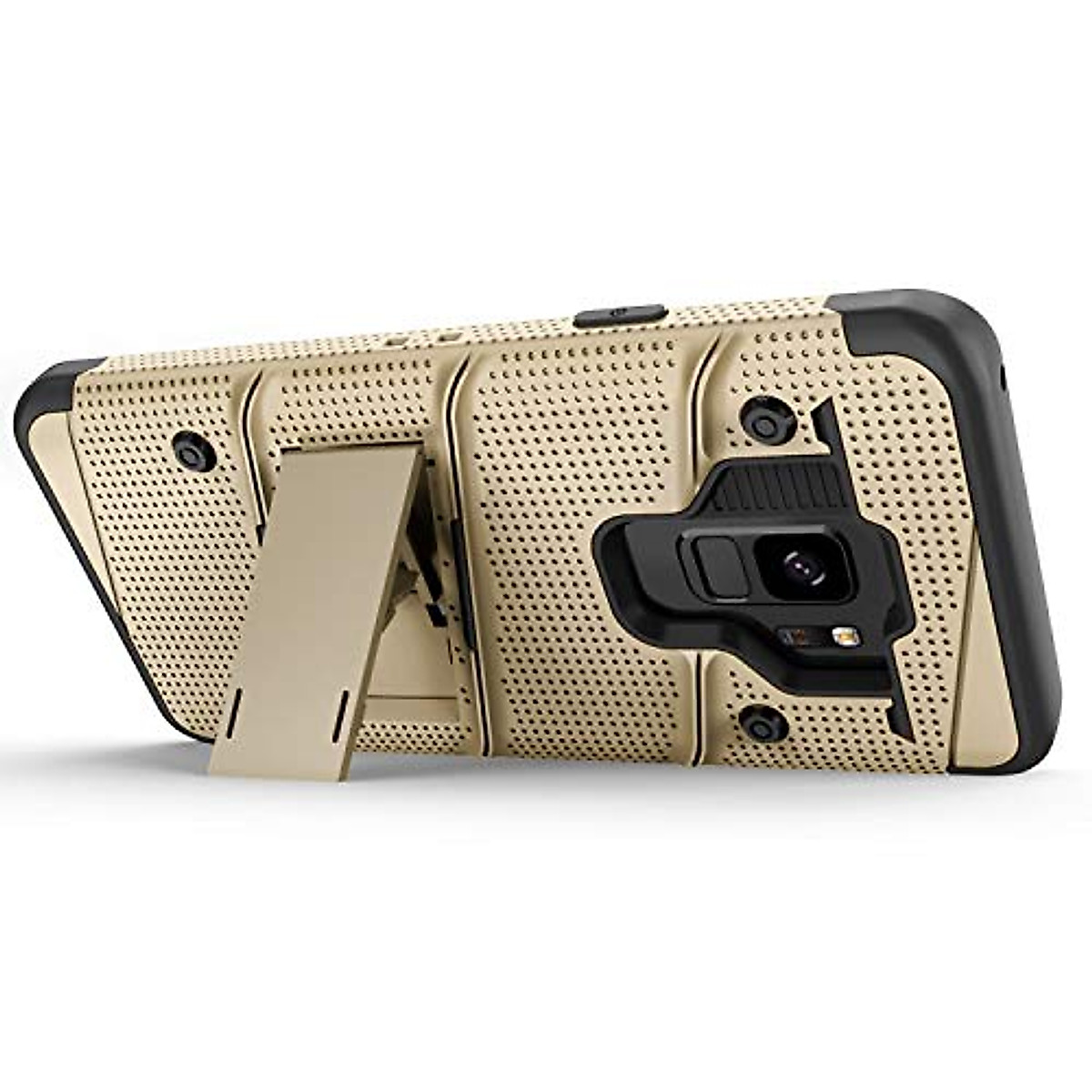 ZIZO Bolt Series for Samsung Galaxy S9 Case Military Grade Drop Tested with Tempered Glass Screen Protector Holster Gold Black
