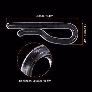 uxcell 100Pcs Durable Plastic Alligator Clips, 1.42" Clear U Shape Shirt Clip Clothespins for Folding Ties, Pants, Socks, Garments