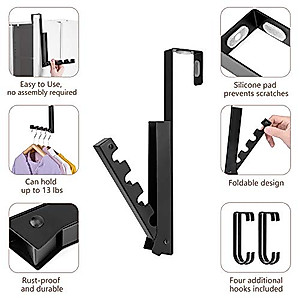 Home Over The Door 4 Hooks - Folding Hanging Coat Rack Organizer