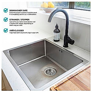 Highcraft 97353 Kitchen Sink Basket Strainer Replacement for Kohler Style Drains Stainless Steel Stopper (Can Vary in 2 Styles), 3.5" (Pack of 1)