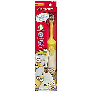 Colgate Battery Powered Kids Interactive Talking Toothbrush, Minions (Colors Vary)