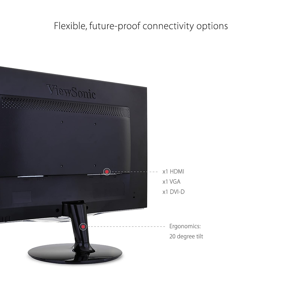 ViewSonic VX2452MH 24in 2ms 1080p Gaming Monitor HDMI, DVI, VGA (Renewed)