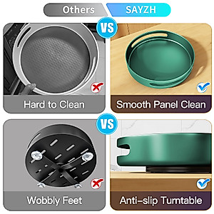 Lazy Susan Organizer, SAYZH Metal Steel Rotating Spice Racks with Turntable for Kitchen Pantry Cabinet Cupboard Table, 10 inch Black