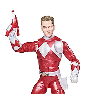 Power Rangers Lightning Collection Mighty Morphin Metallic Red Ranger 6-Inch Premium Collectible Action Figure Toy with Accessories