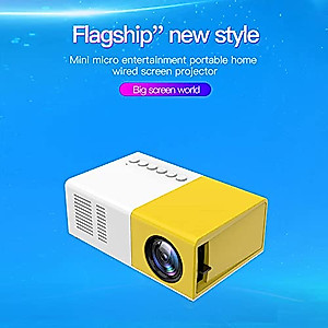 Mini Projector Portable Projector Supports Hd 1080p Outdoor Mobile Power Supply Camper Apartment Classroom Must Haves Electronics Tech Gadgets Birthday Gifts for Men Personalized Gifts (Yellow)